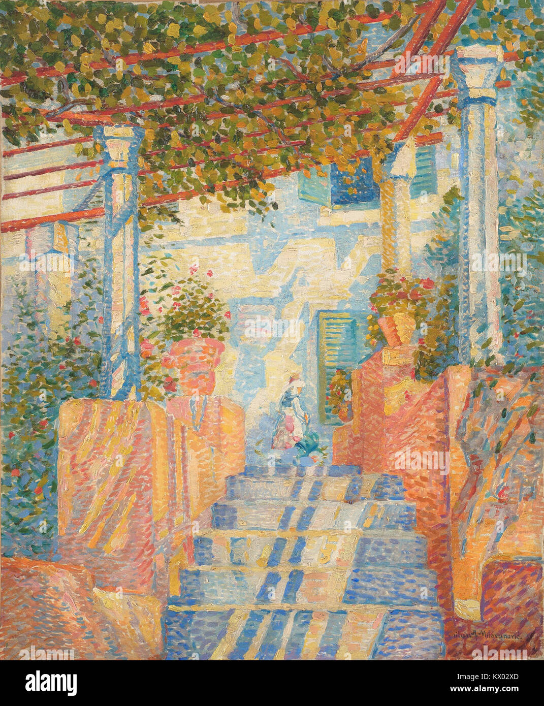 This image is of the Red Terrace by Milan Milovanovic, showcasing a ...