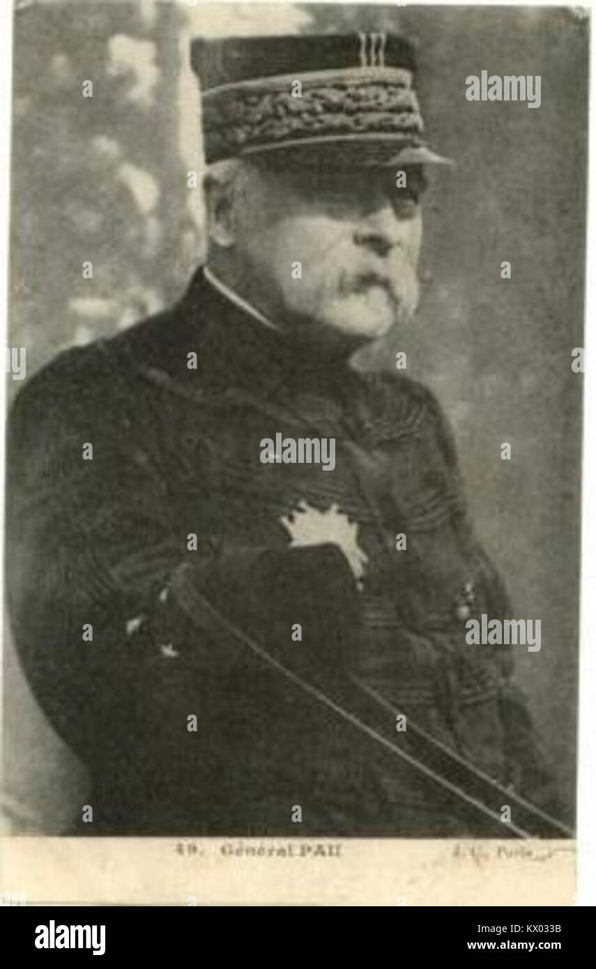 A portrait of French General Paul Pau, circa 1914, depicting his ...