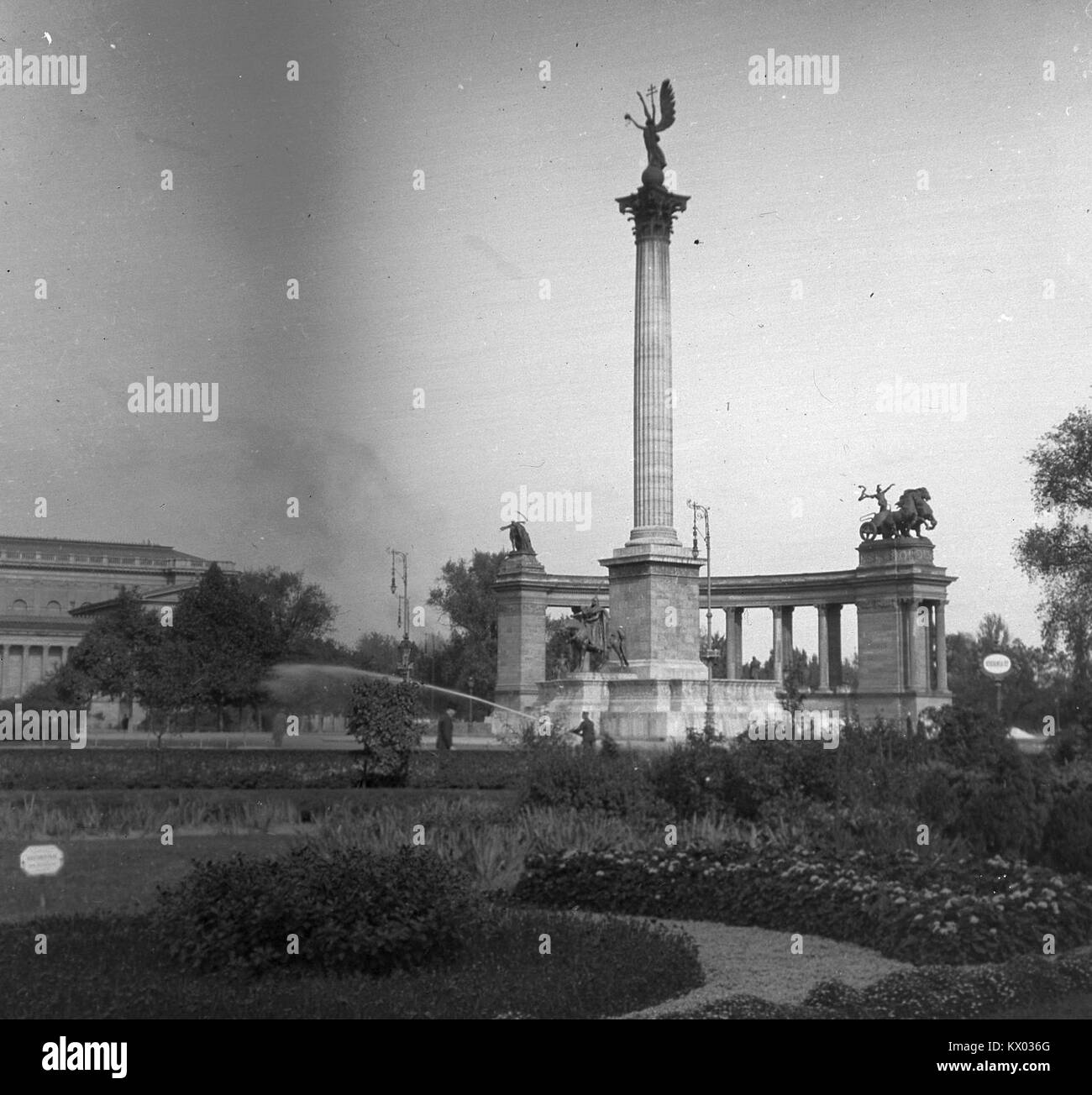 A photograph of the Millennium Memorial in Hungary, showing the ...