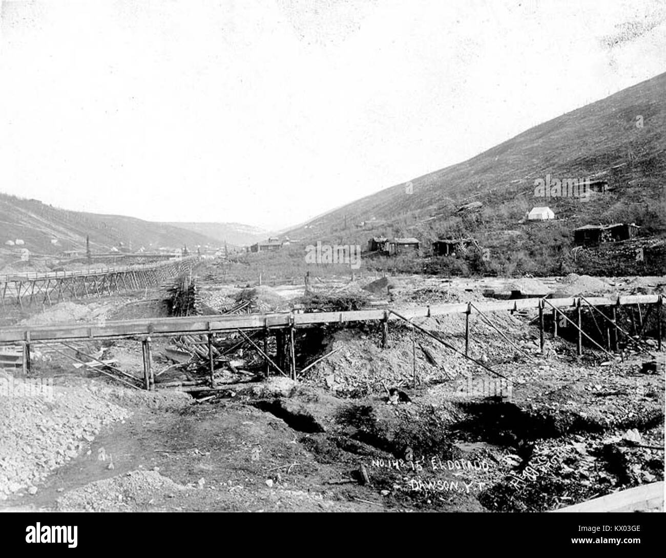 This historical image depicts mining claims No. 14 and 15 at Eldorado ...