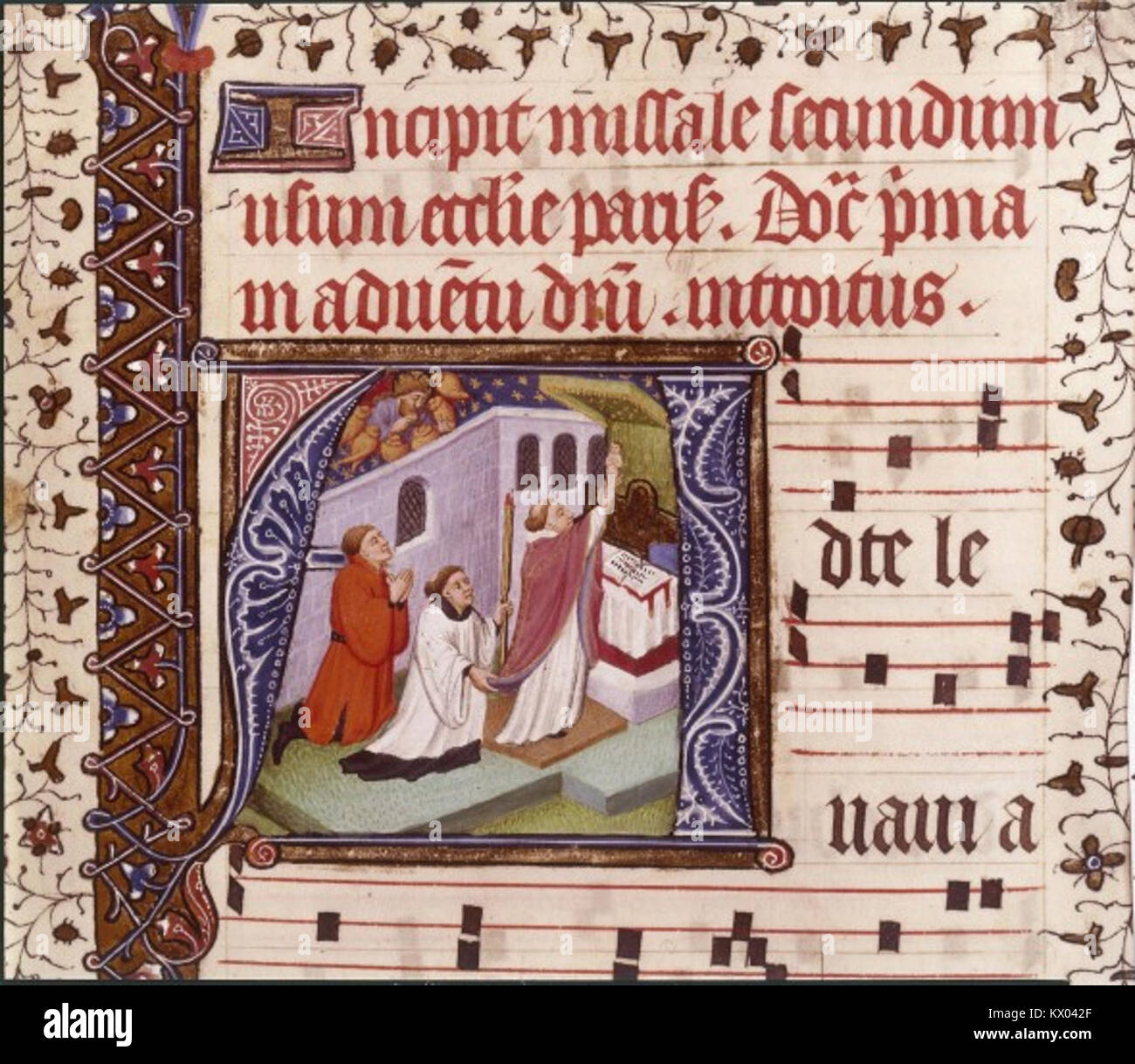 This illuminated manuscript from the Arsenal Library is a missal ...