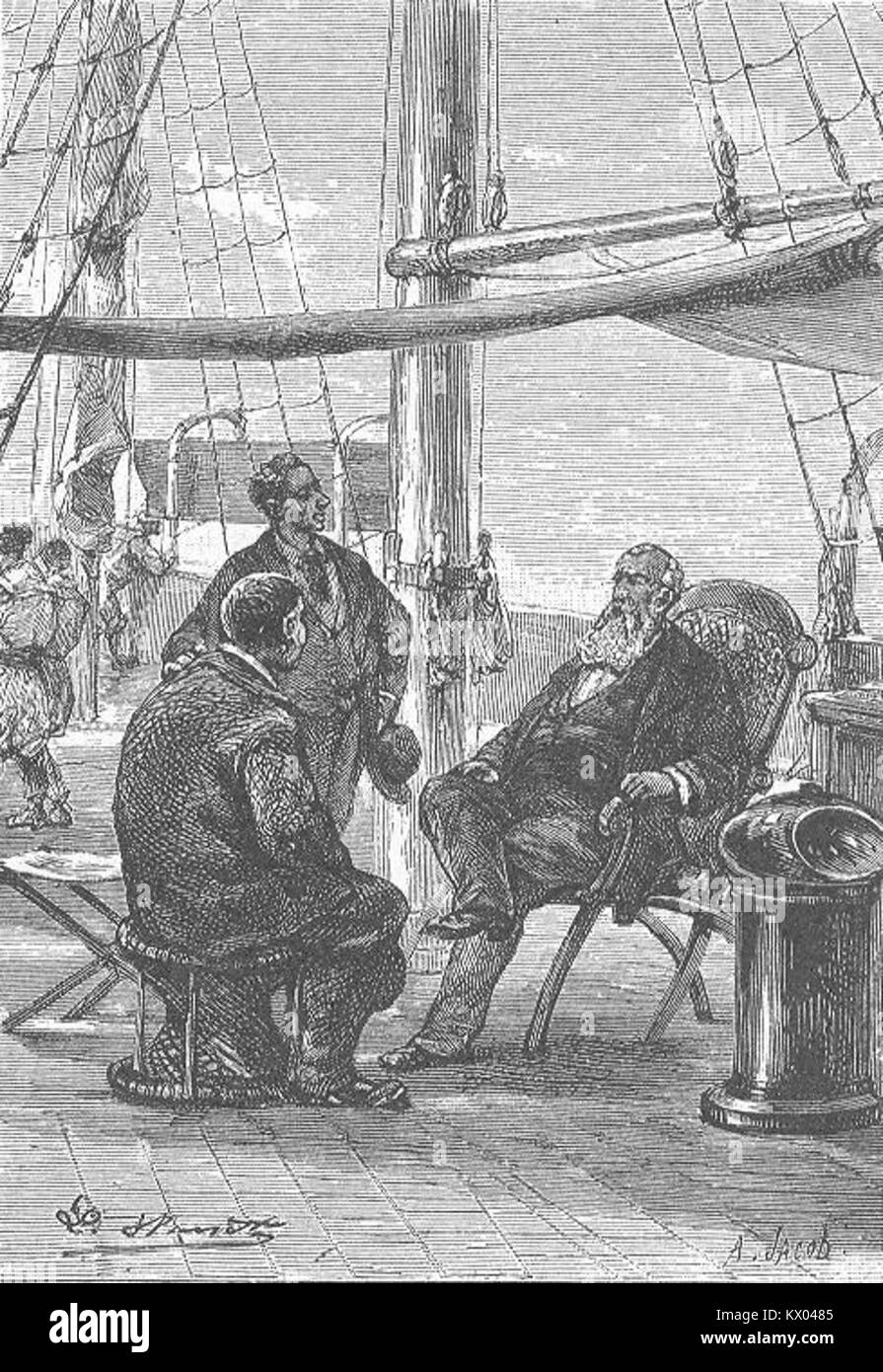 A scene from the novel 'Mathias Sandorf' by Léon Benett, illustrating ...