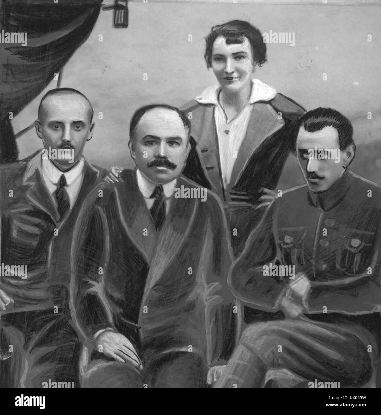 A 1918 photograph showing L. Lis-Kula, B. Miedzinski, S. Hubicki, and H ...