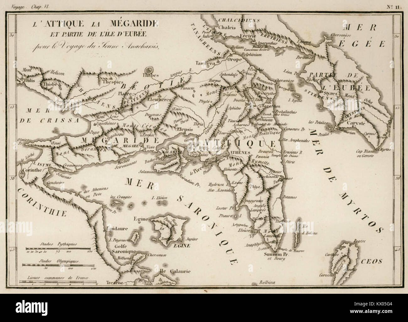 This map from 'L'Attique, la Mégaride et partie de l'île d'Eubée' by ...