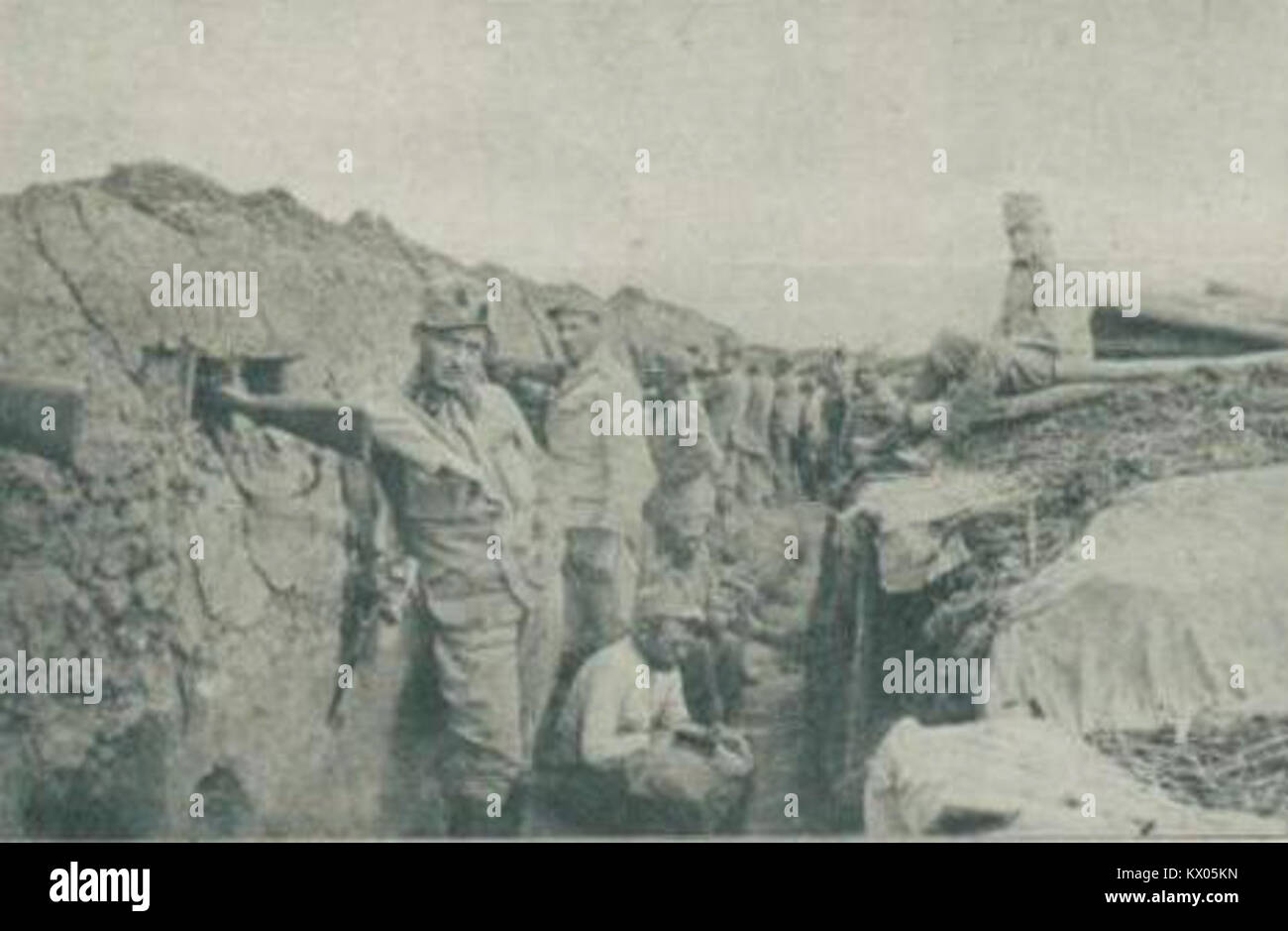 This image depicts soldiers resting on the front lines, illustrating ...