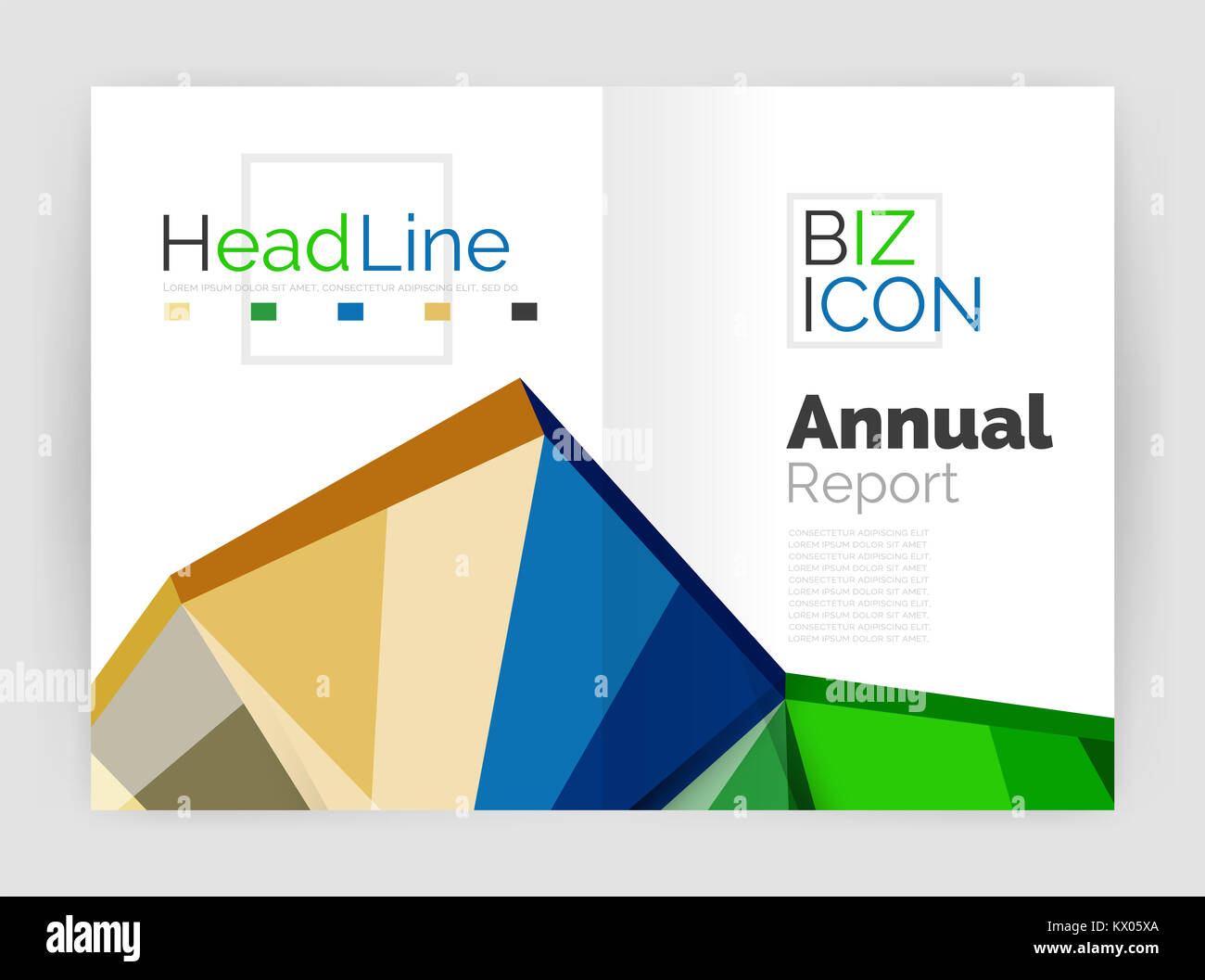 annual report geometric template, 3d shapes Stock Photo - Alamy