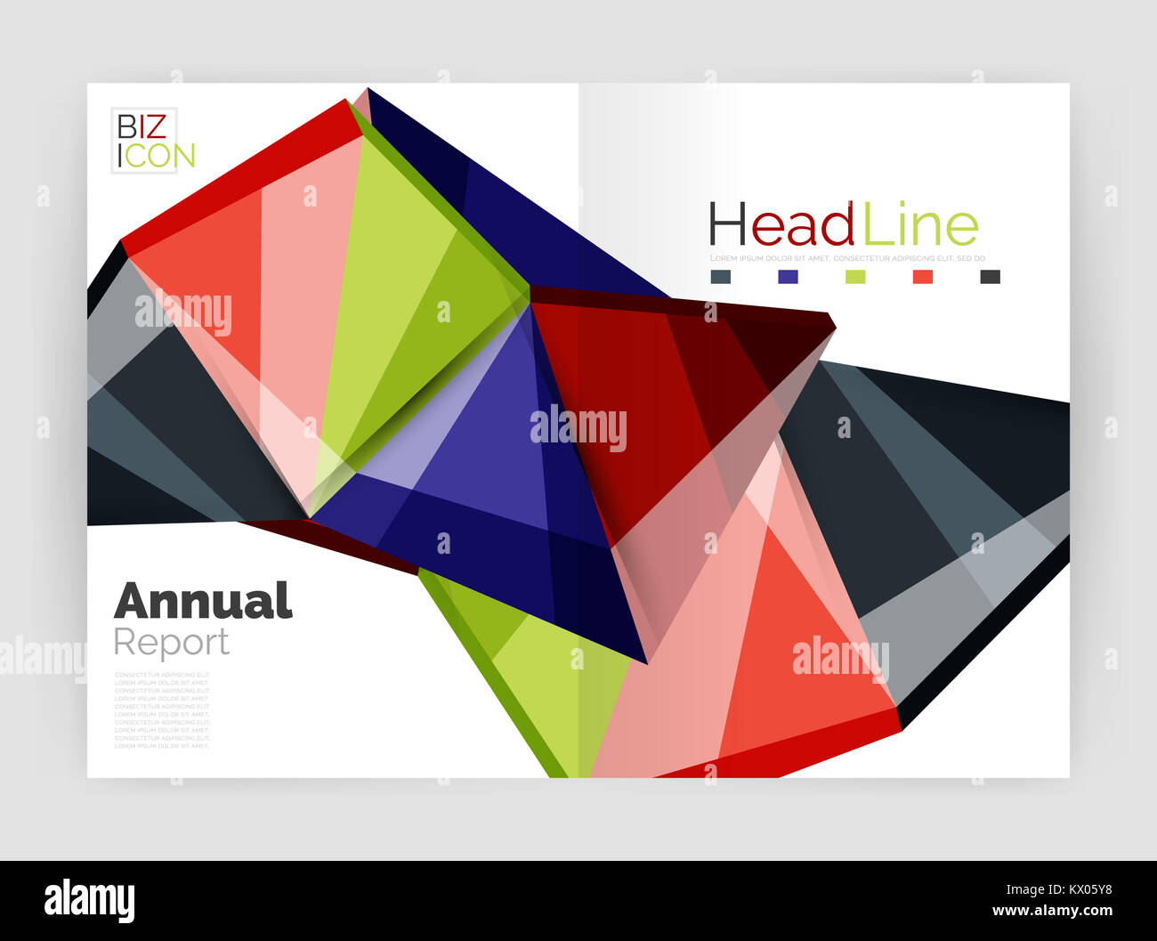 annual report geometric template, 3d shapes Stock Photo - Alamy