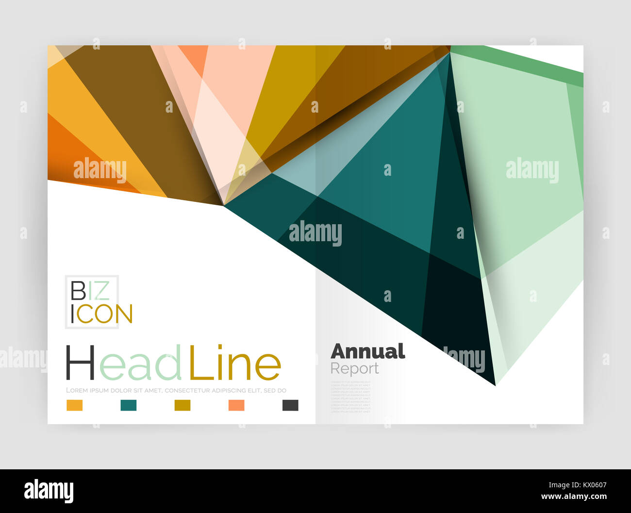 annual report geometric template, 3d shapes Stock Photo - Alamy