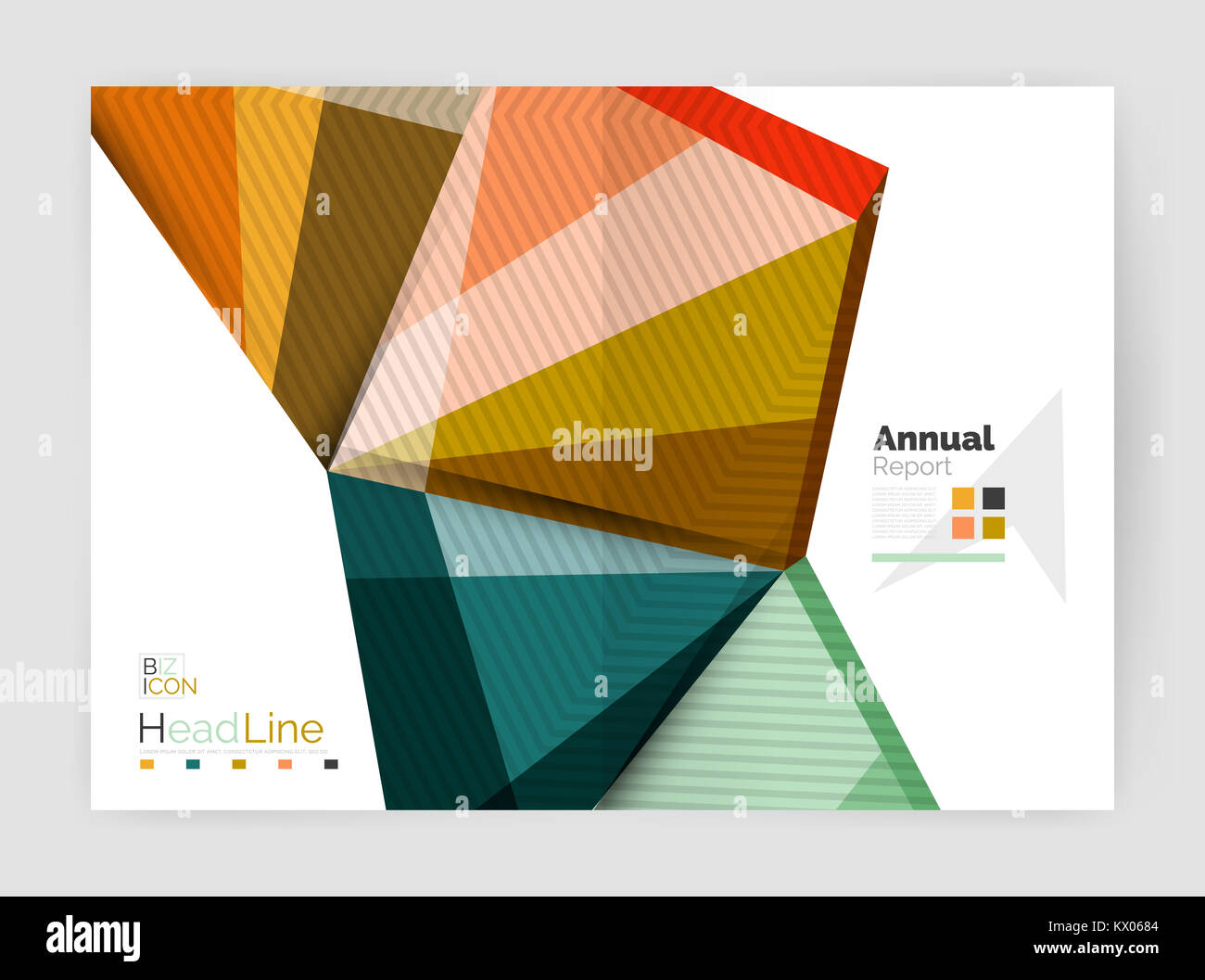 annual report geometric template, 3d shapes Stock Photo - Alamy