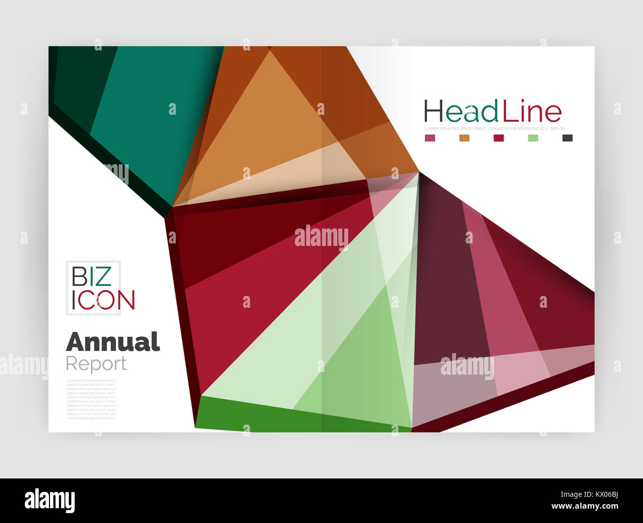 annual report geometric template, 3d shapes Stock Photo - Alamy