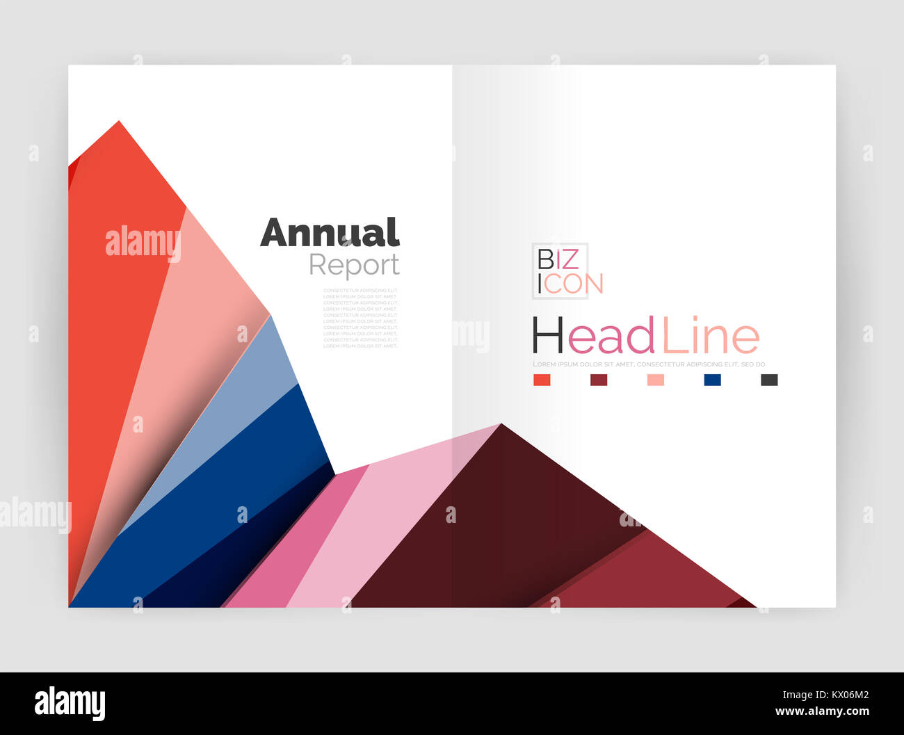 annual report geometric template, 3d shapes Stock Photo - Alamy