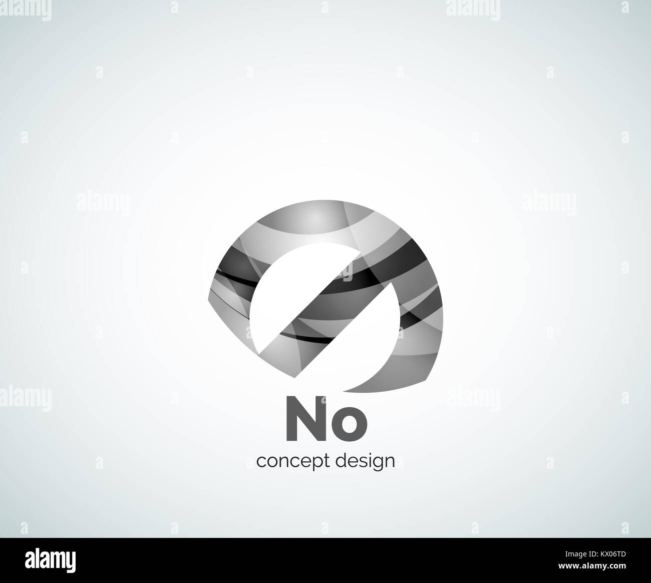 no concept, prohibition logo template, abstract business icon Stock ...