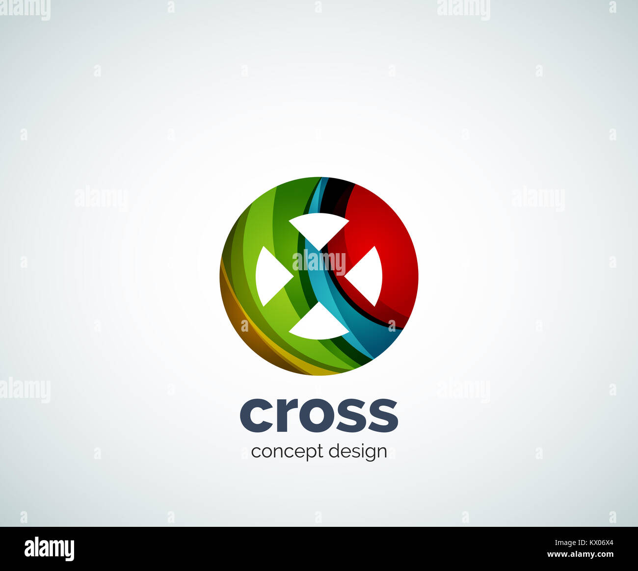 cross logo template, abstract business icon Stock Photo - Alamy