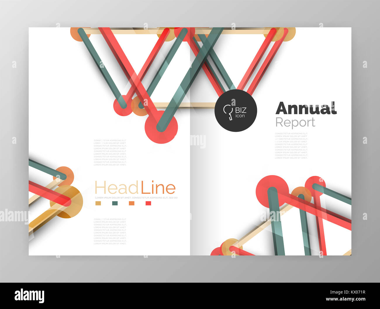Lines and circles, modern abstract business annual report template ...