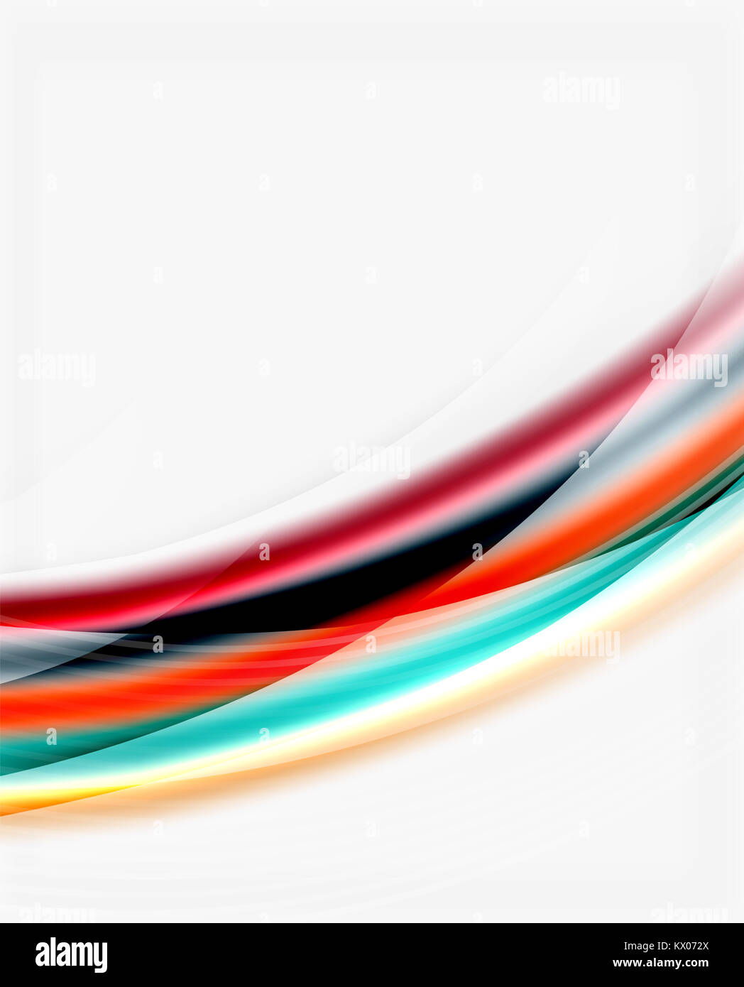 Smooth colorful line on white. Wave abstract background template Stock ...