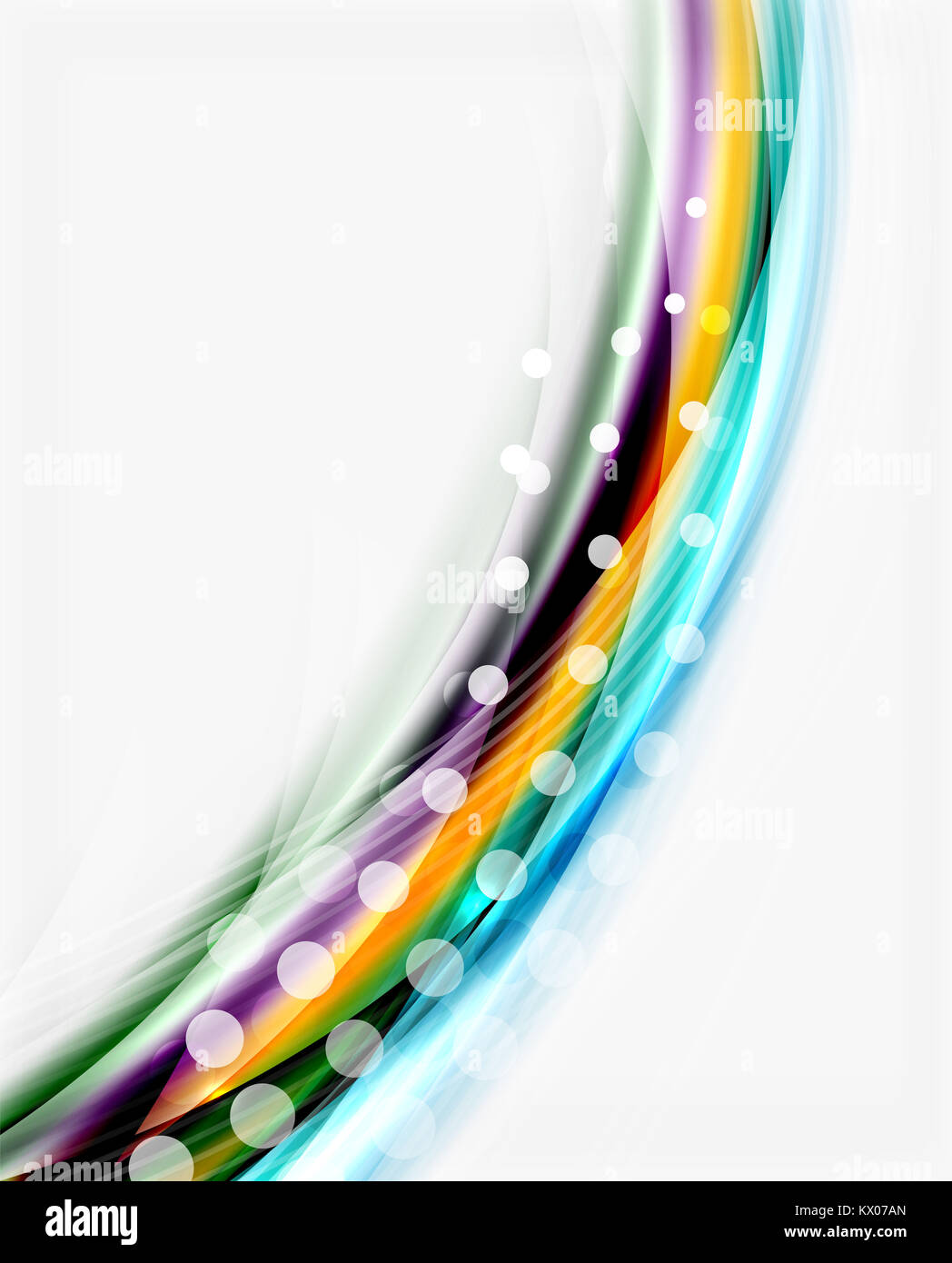 Smooth colorful line on white. Wave abstract background template Stock ...