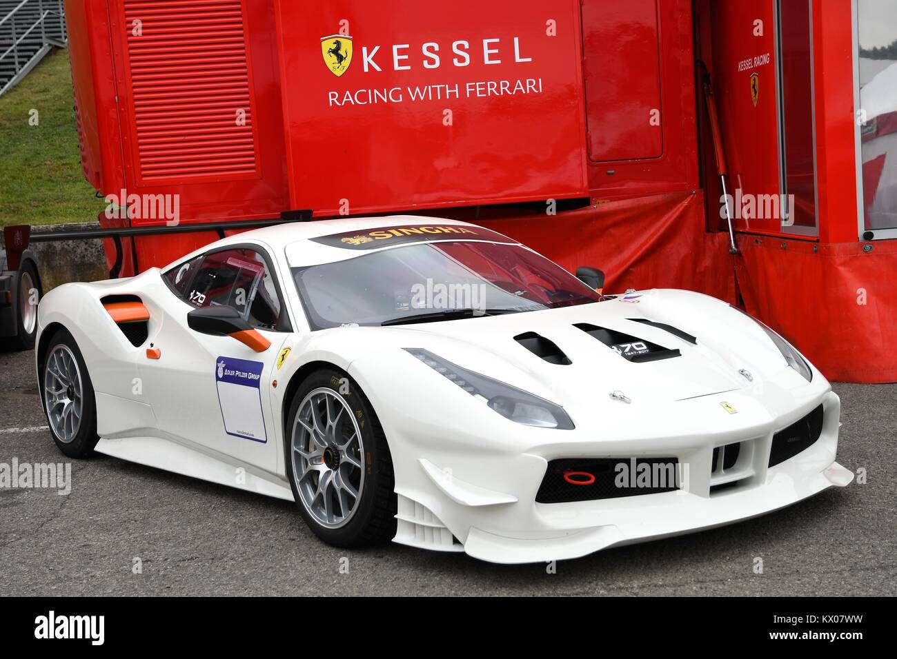 MUGELLO, IT, October, 2017: Ferrari 488 Turbo Challenge at Paddock Show ...