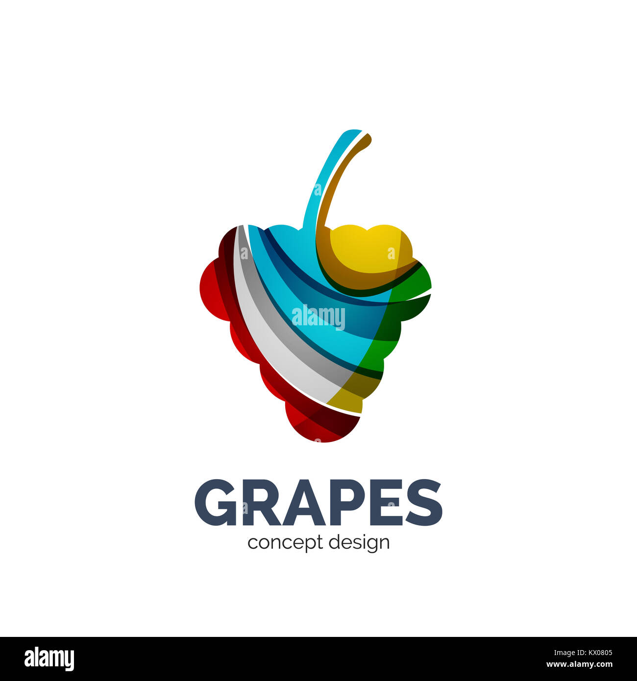 grapes creative abstract fruit logo created with waves Stock Photo - Alamy