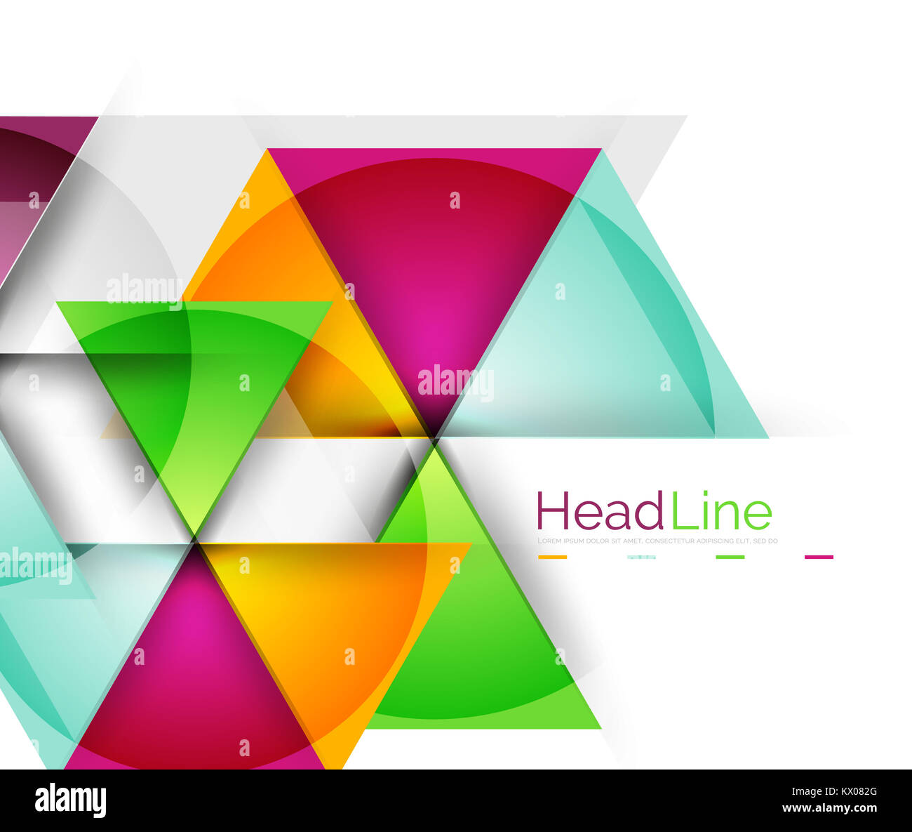 Colorful triangles on white background. Modern geometric banner ...
