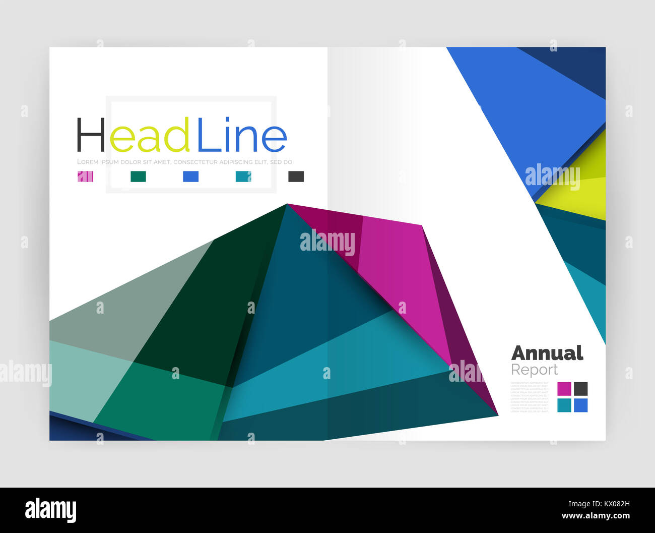 triangle business brochure template Stock Photo - Alamy