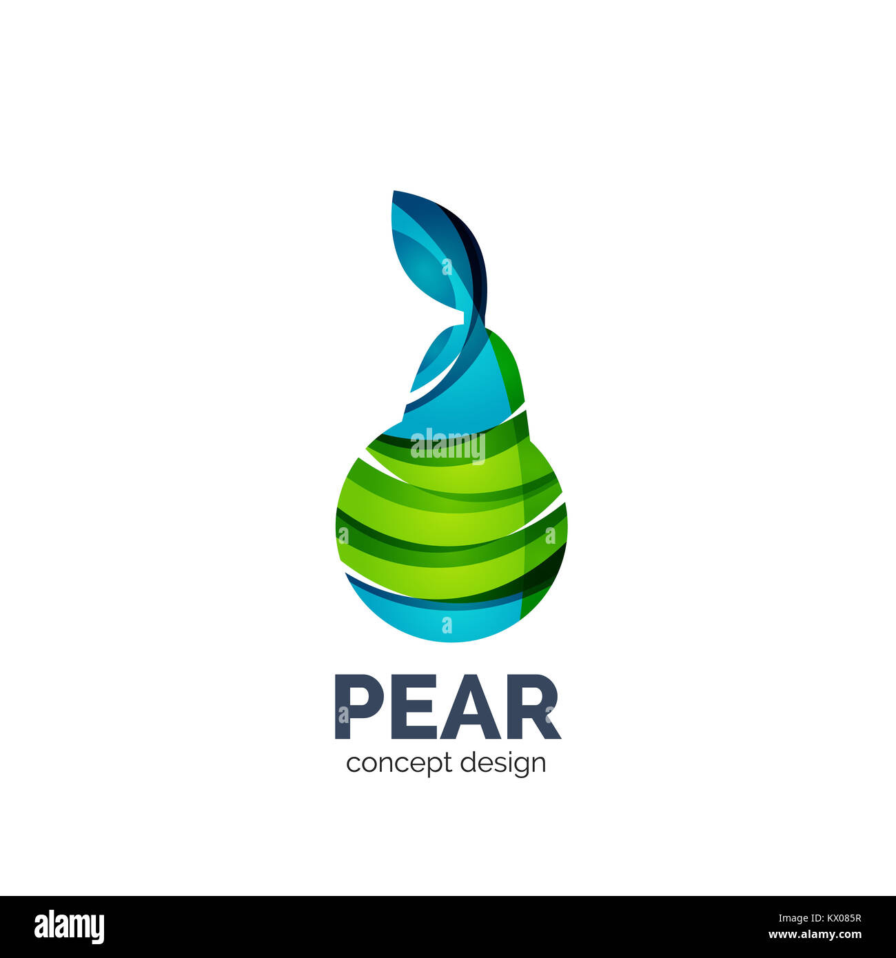 creative abstract pear fruit logo created with waves Stock Photo - Alamy