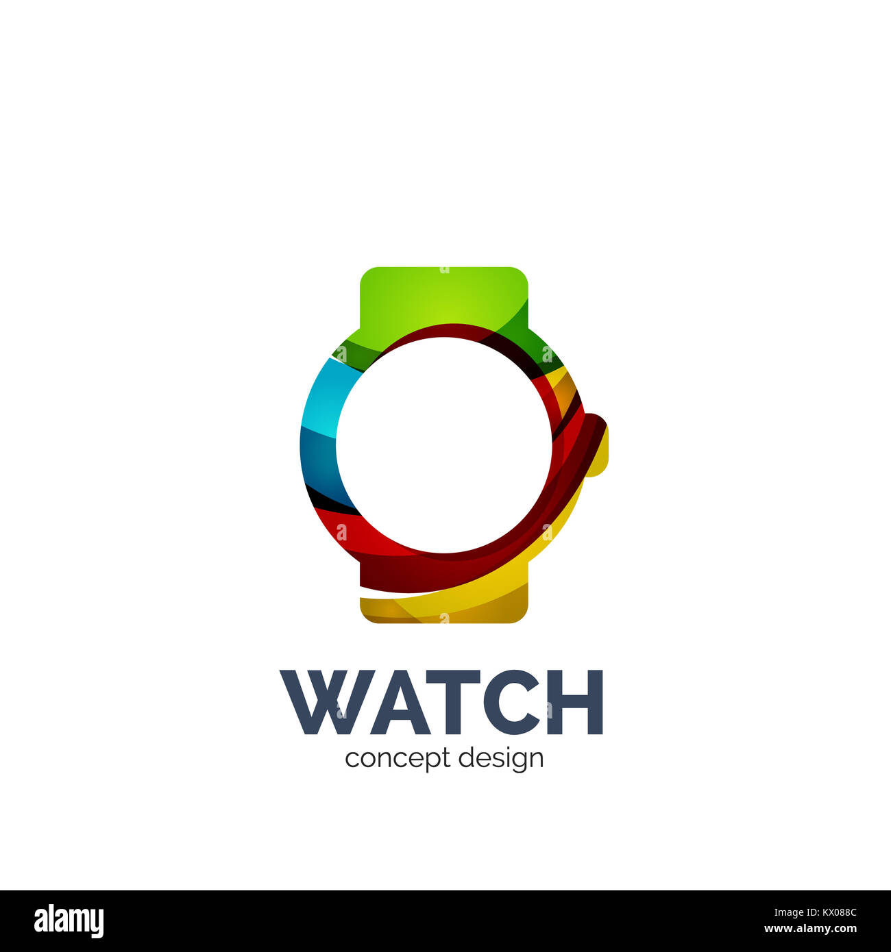 watch logo template, elegant geometric design Stock Photo - Alamy