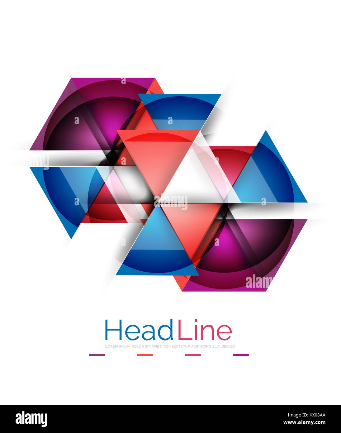 Colorful triangles on white background. Modern geometric banner ...