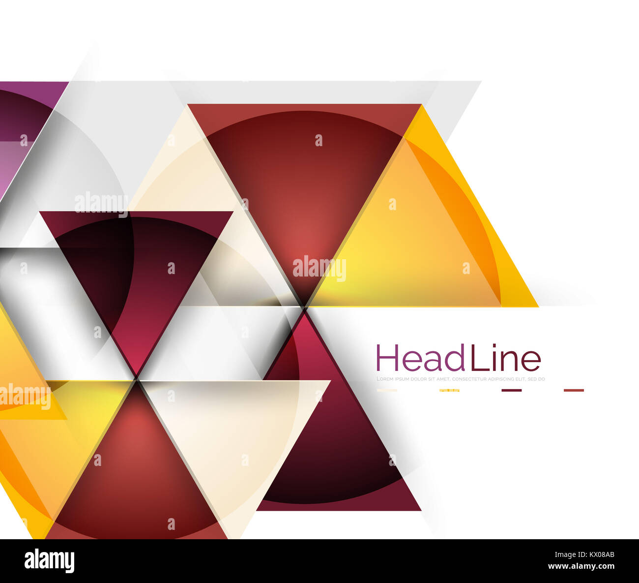 Colorful triangles on white background. Modern geometric banner ...