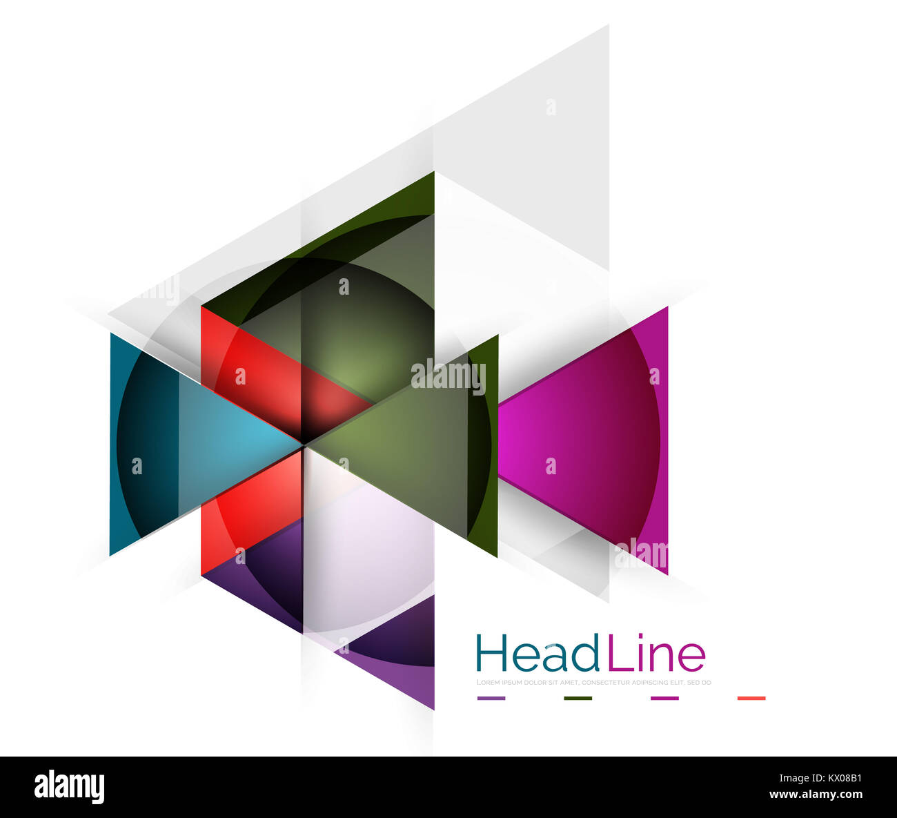 Colorful triangles on white background. Modern geometric banner ...