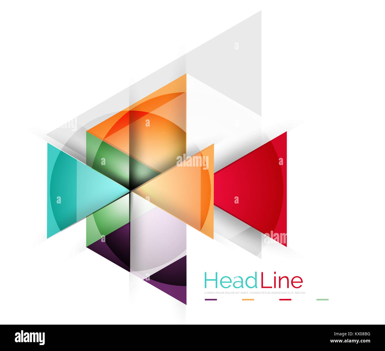 Colorful triangles on white background. Modern geometric banner ...