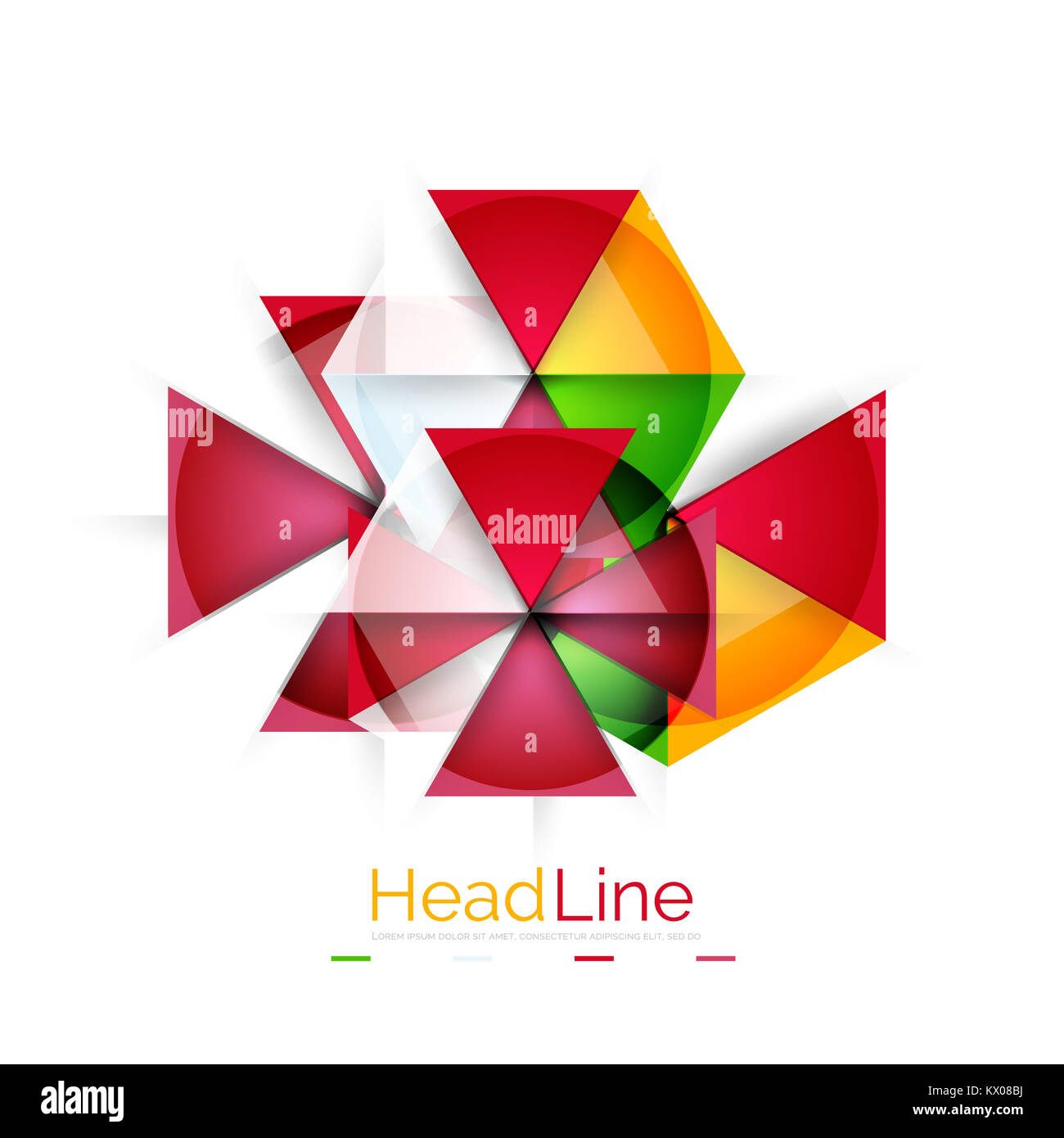Colorful triangles on white background. Modern geometric banner ...