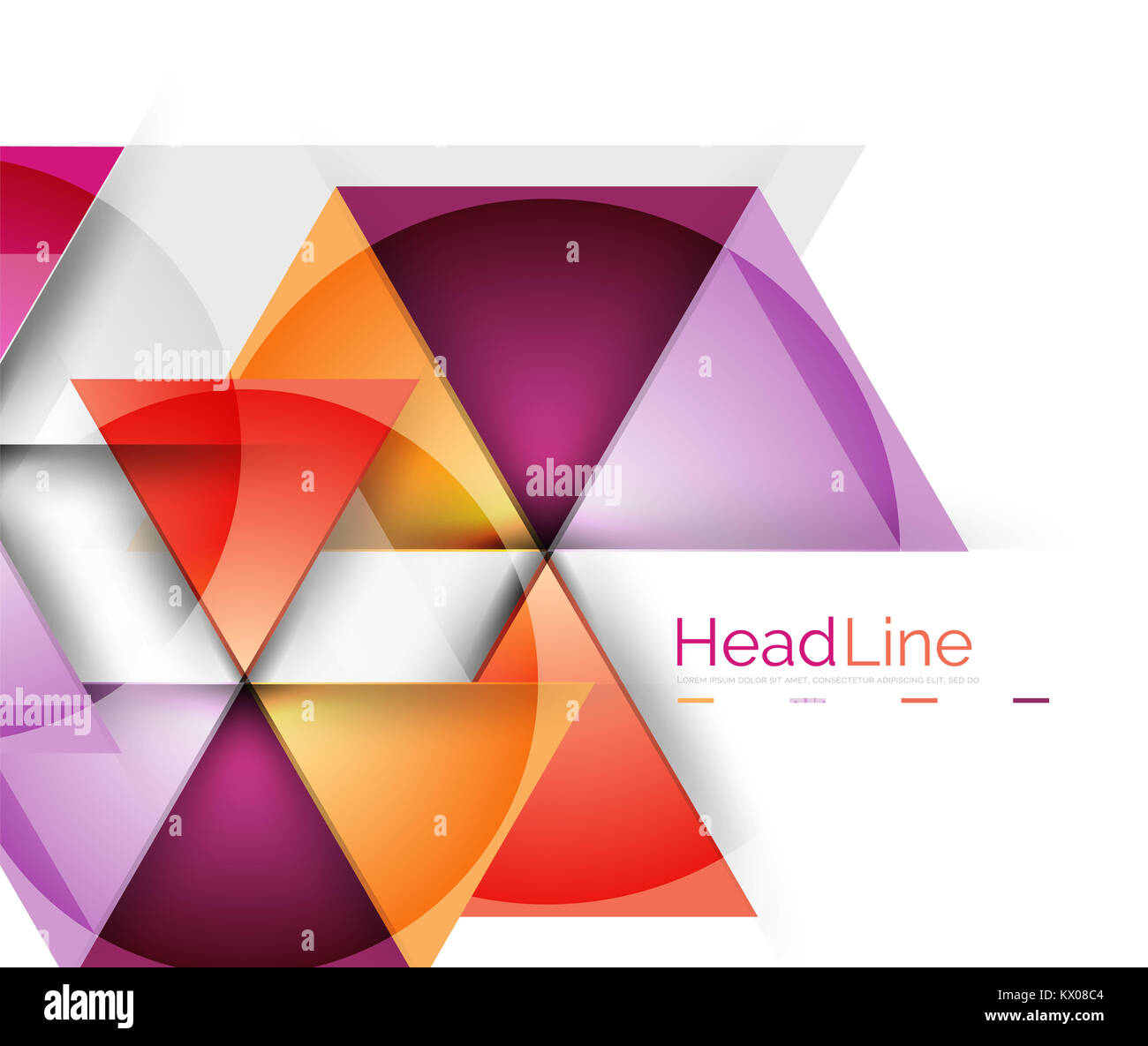 Colorful triangles on white background. Modern geometric banner ...
