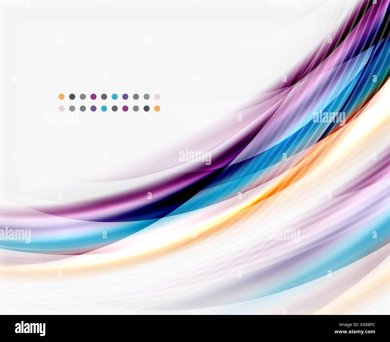 Glossy wave on white space. Business message or slogan background Stock ...