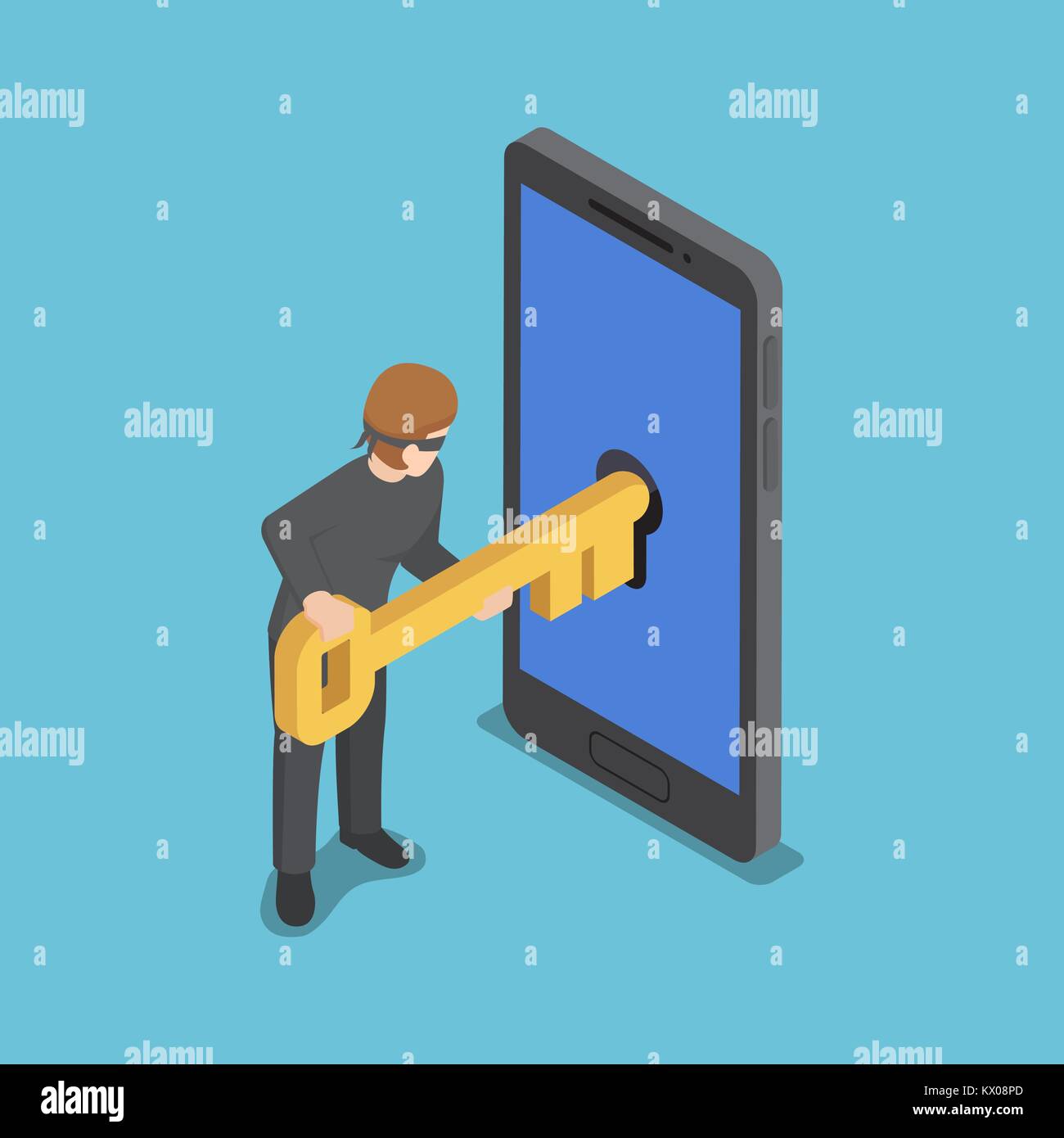 Hacker cartoon smartphone hi-res stock photography and images - Alamy