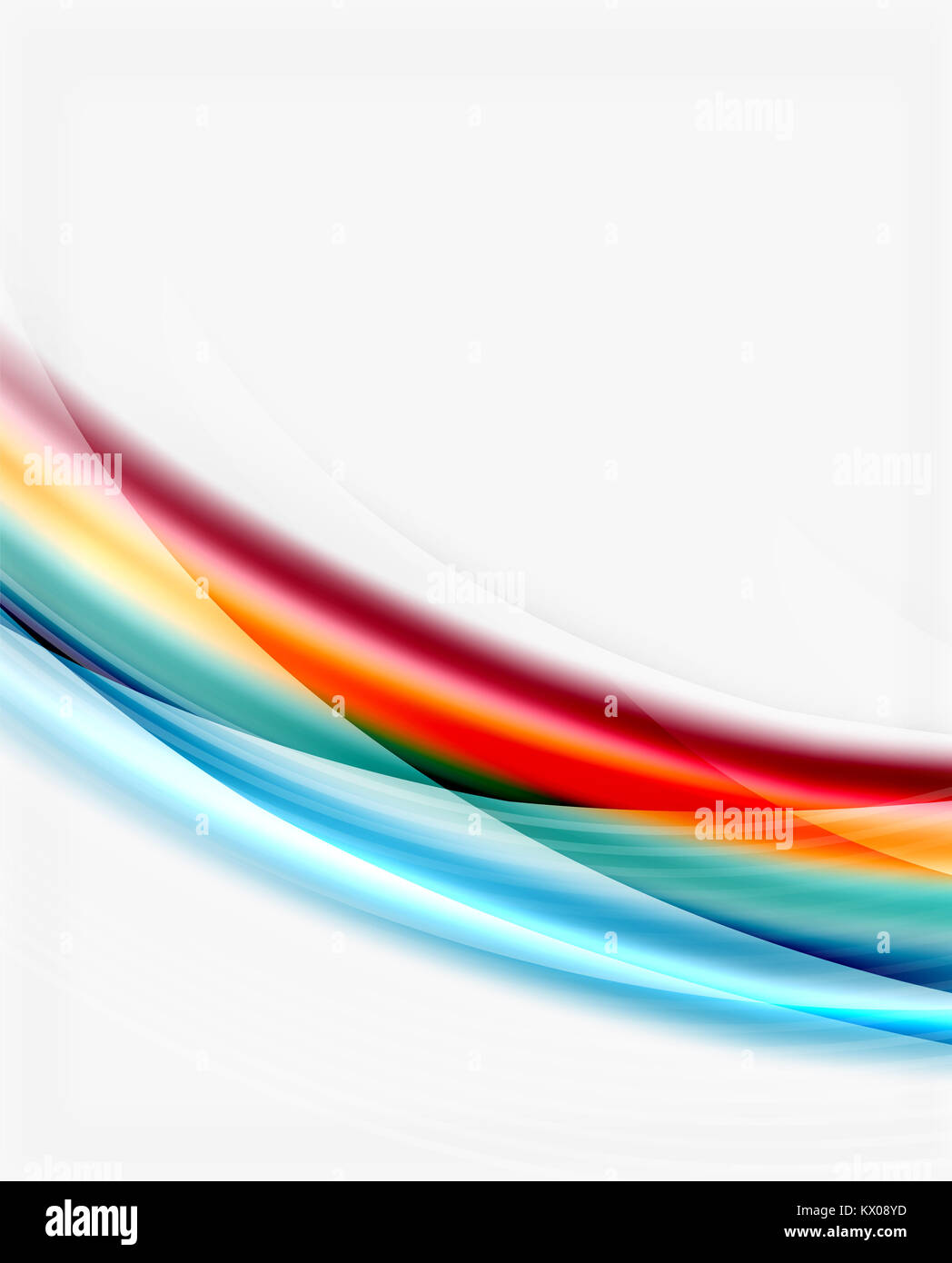 Glossy wave on white space. Business message or slogan background Stock ...