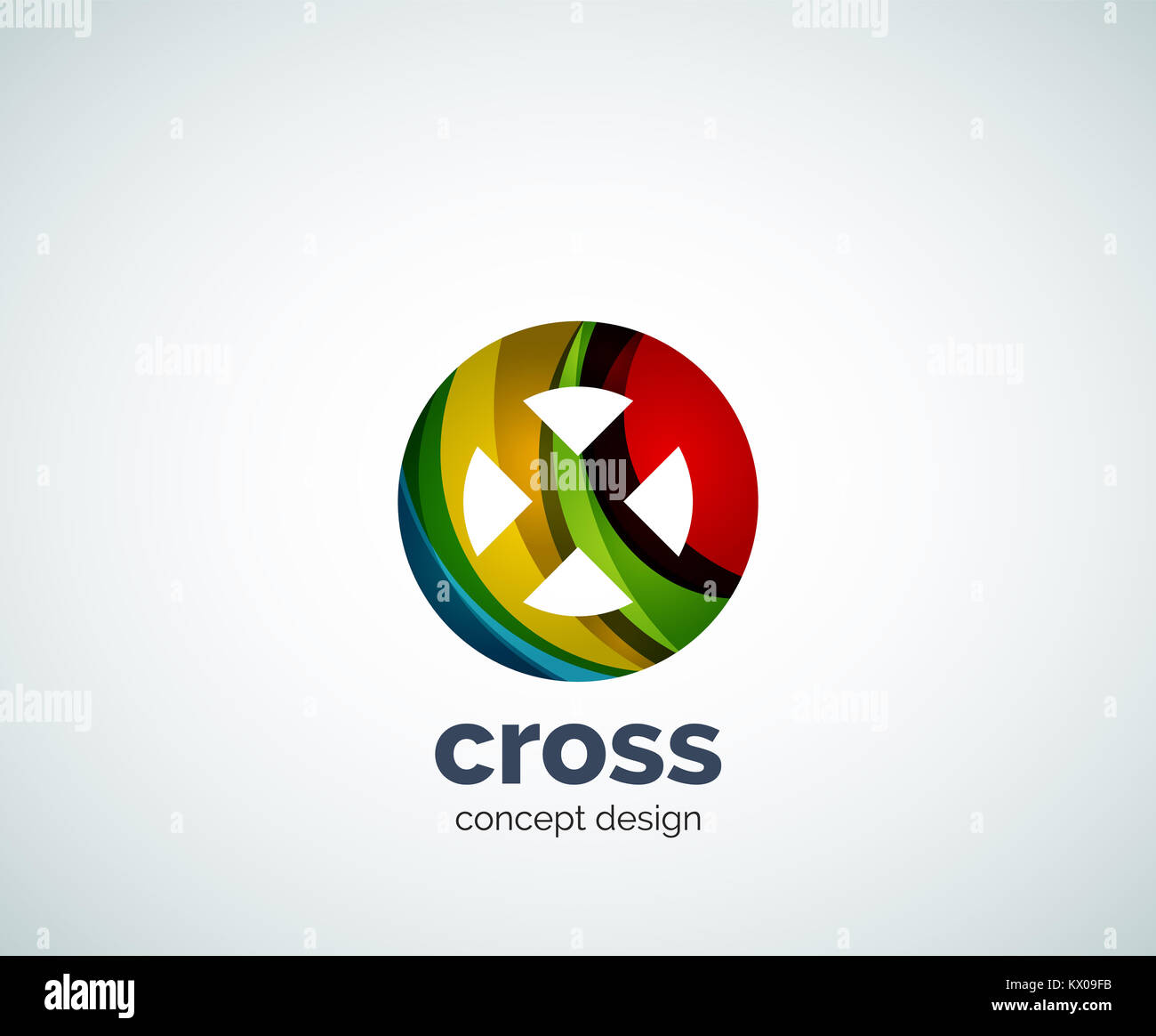 cross logo template, abstract business icon Stock Photo - Alamy
