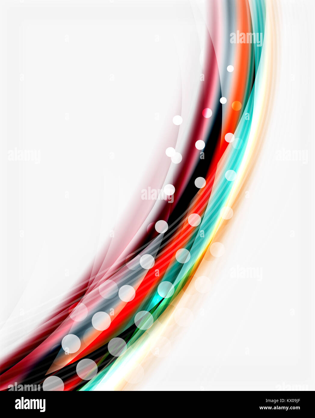 Smooth colorful line on white. Wave abstract background template Stock ...