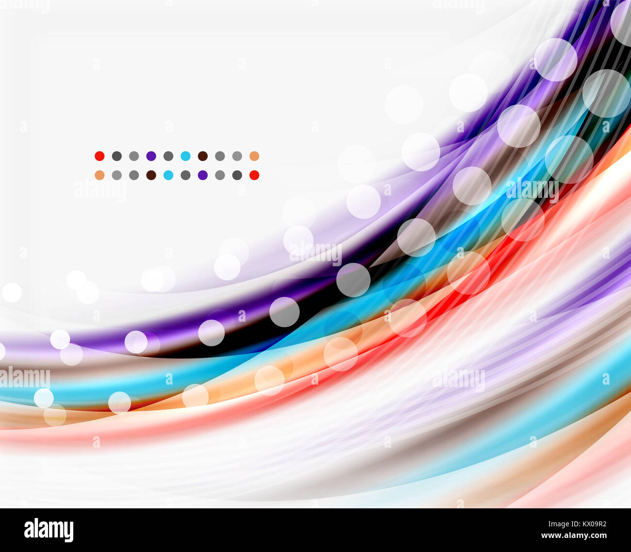 Glossy wave on white space. Business message or slogan background Stock ...