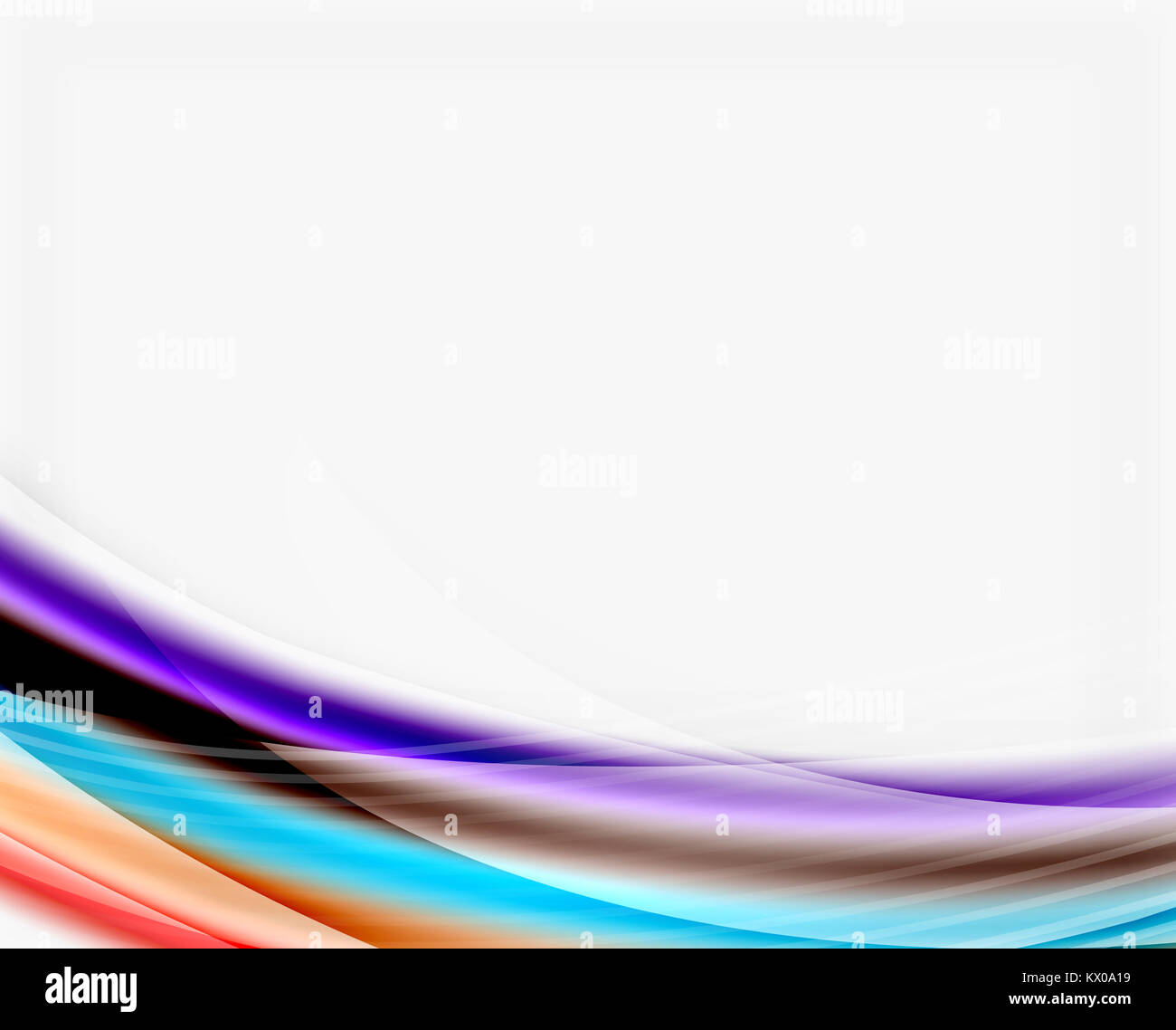 Glossy wave on white space. Business message or slogan background Stock ...