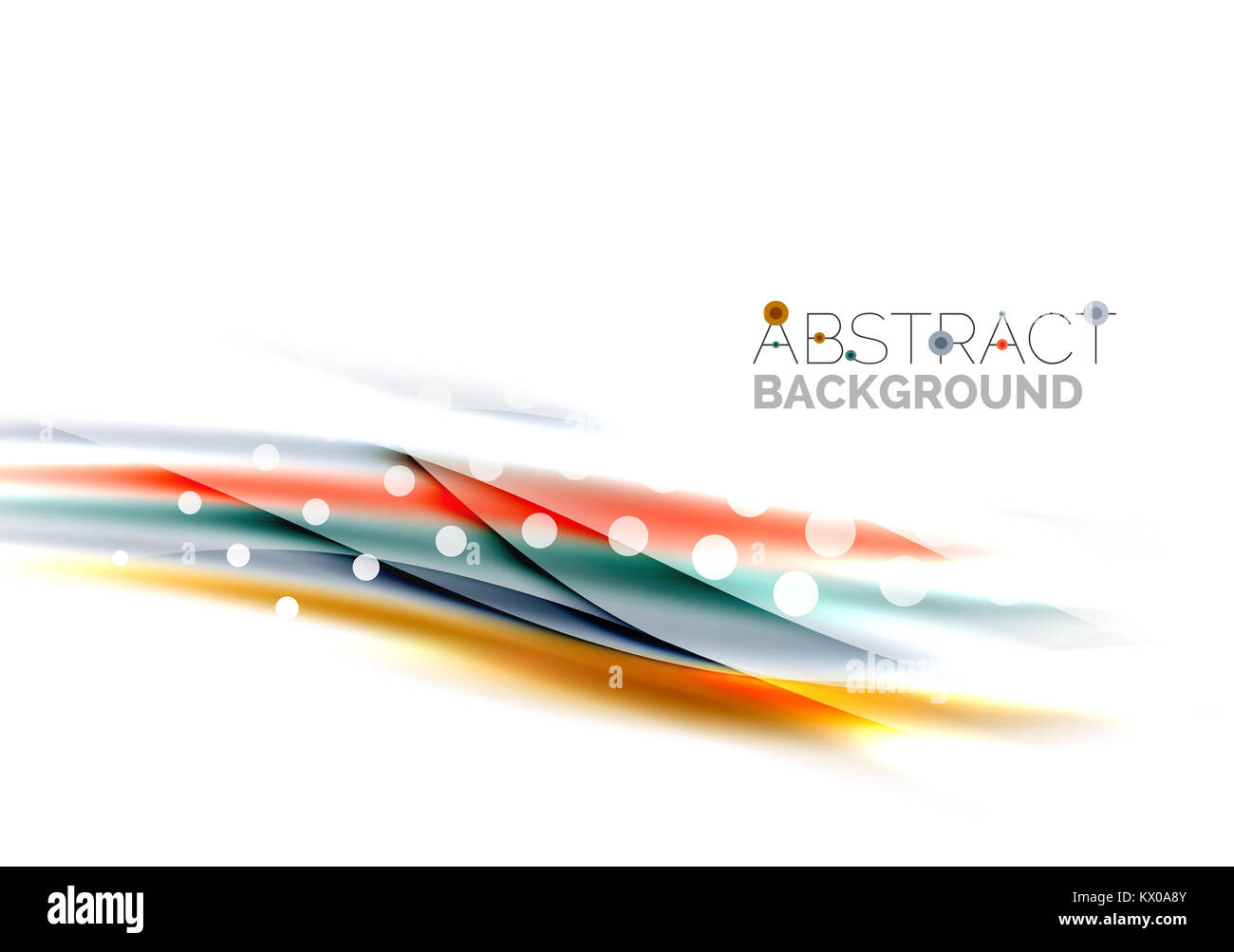 Shiny bright color lines with light effects and circles, wave abstract ...