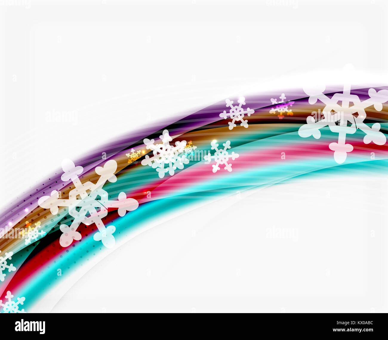 Color wave line with snowflakes, winter business background template ...