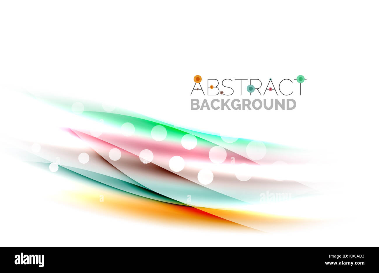 Shiny bright color lines with light effects and circles, wave abstract ...