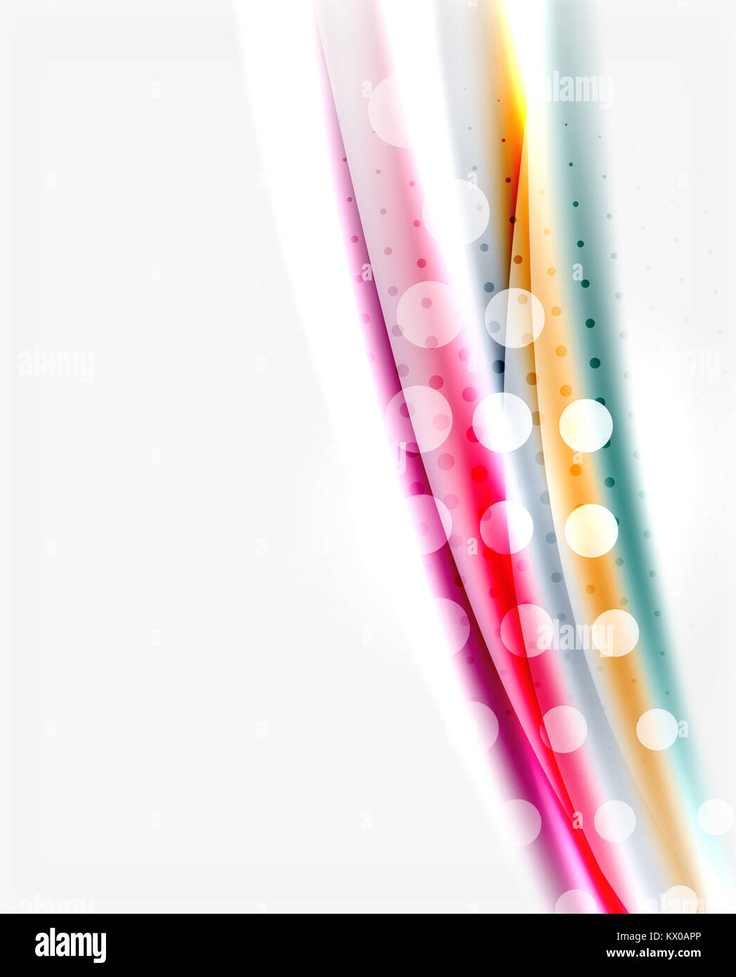 Color wavy lines with light shiny effects. Abstract background template ...