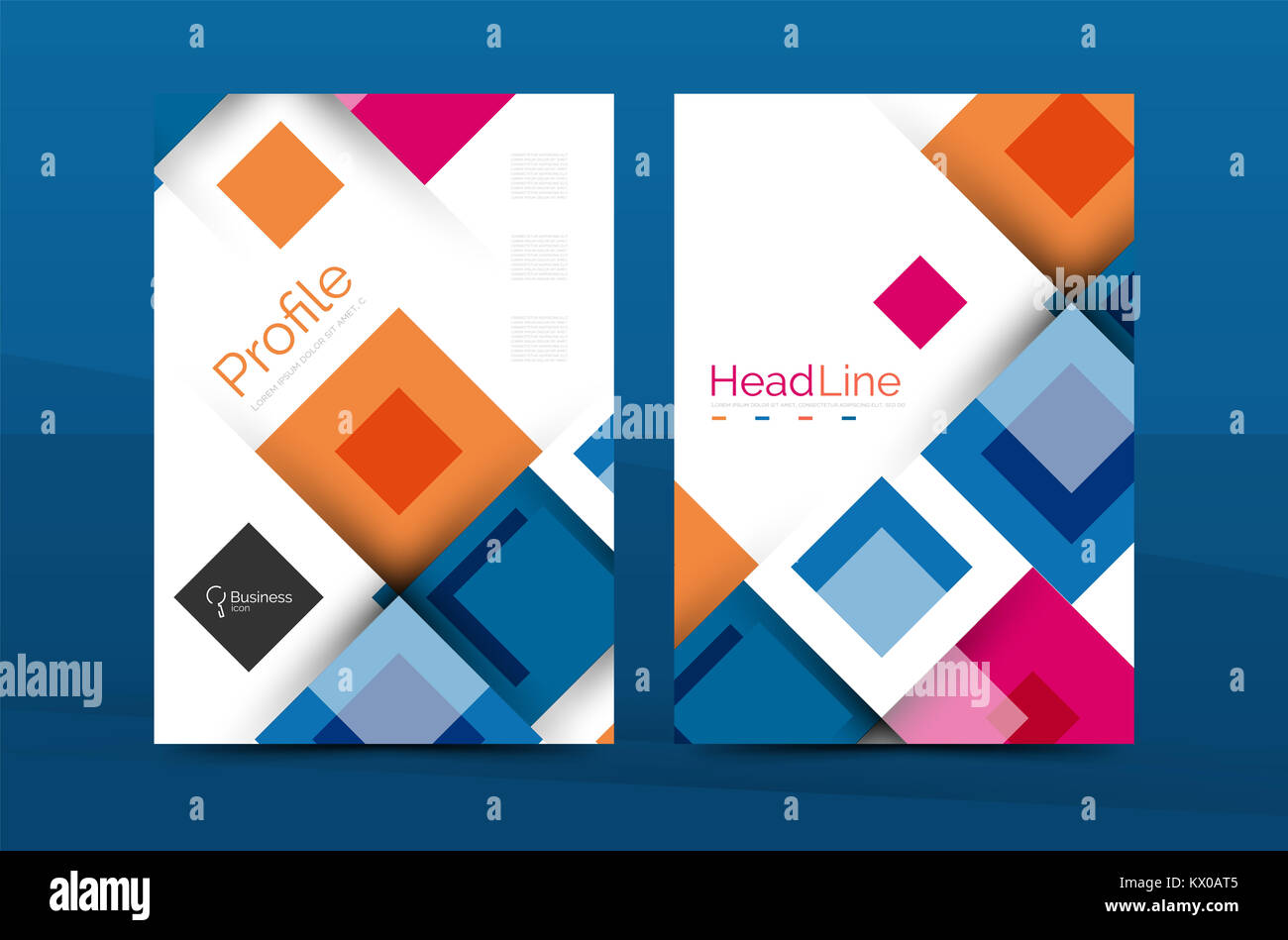 Set of front and back a4 size pages, business annual report design ...