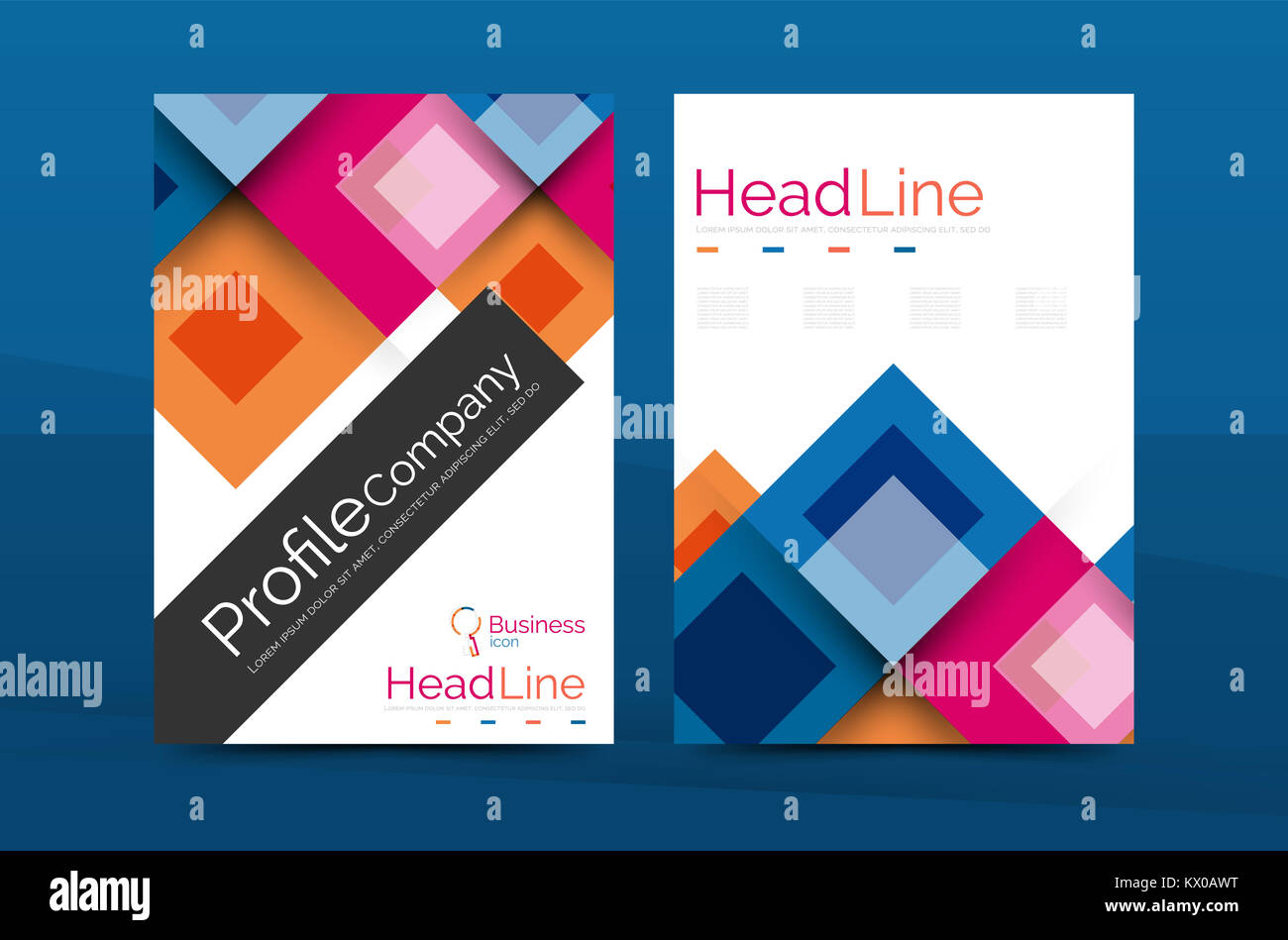 Set of front and back a4 size pages, business annual report design ...