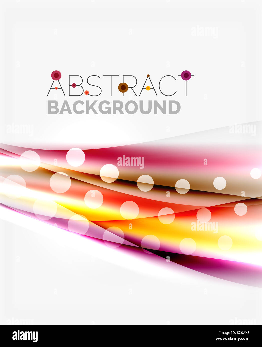 Color wavy lines with light shiny effects. Abstract background template ...
