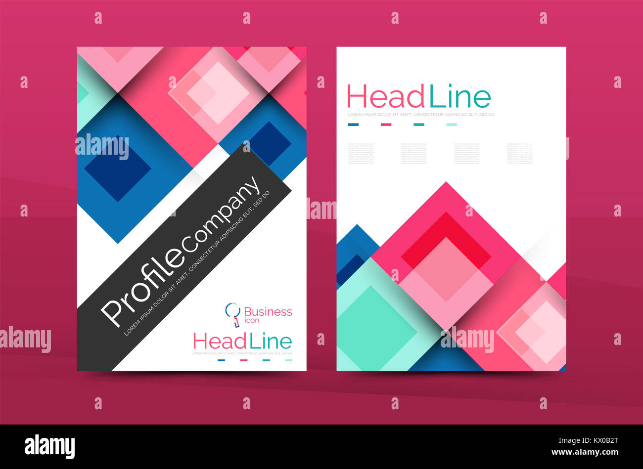 Set of front and back a4 size pages, business annual report design ...