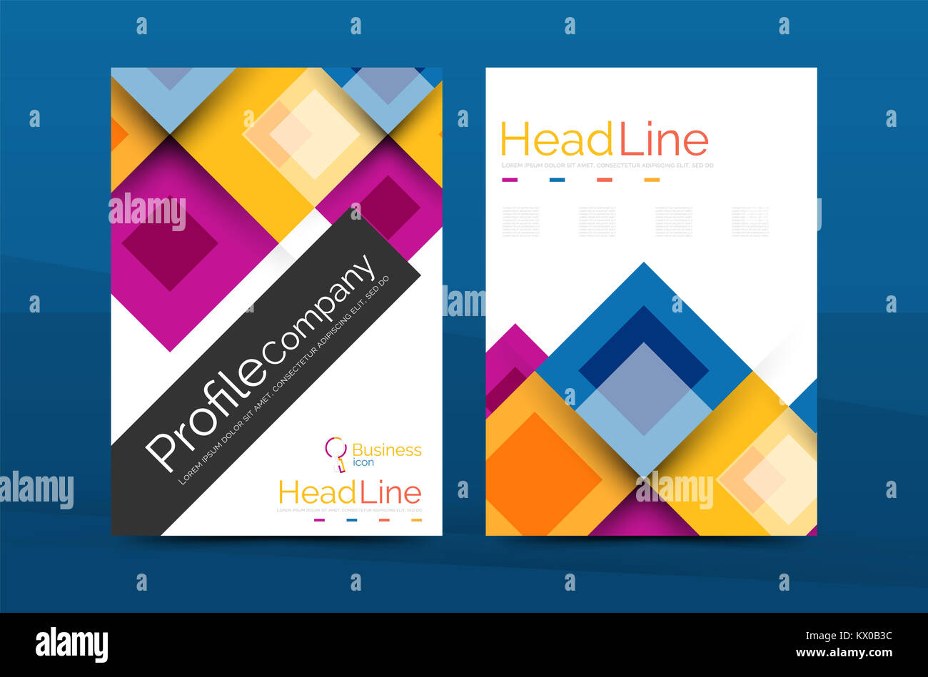Set of front and back a4 size pages, business annual report design ...