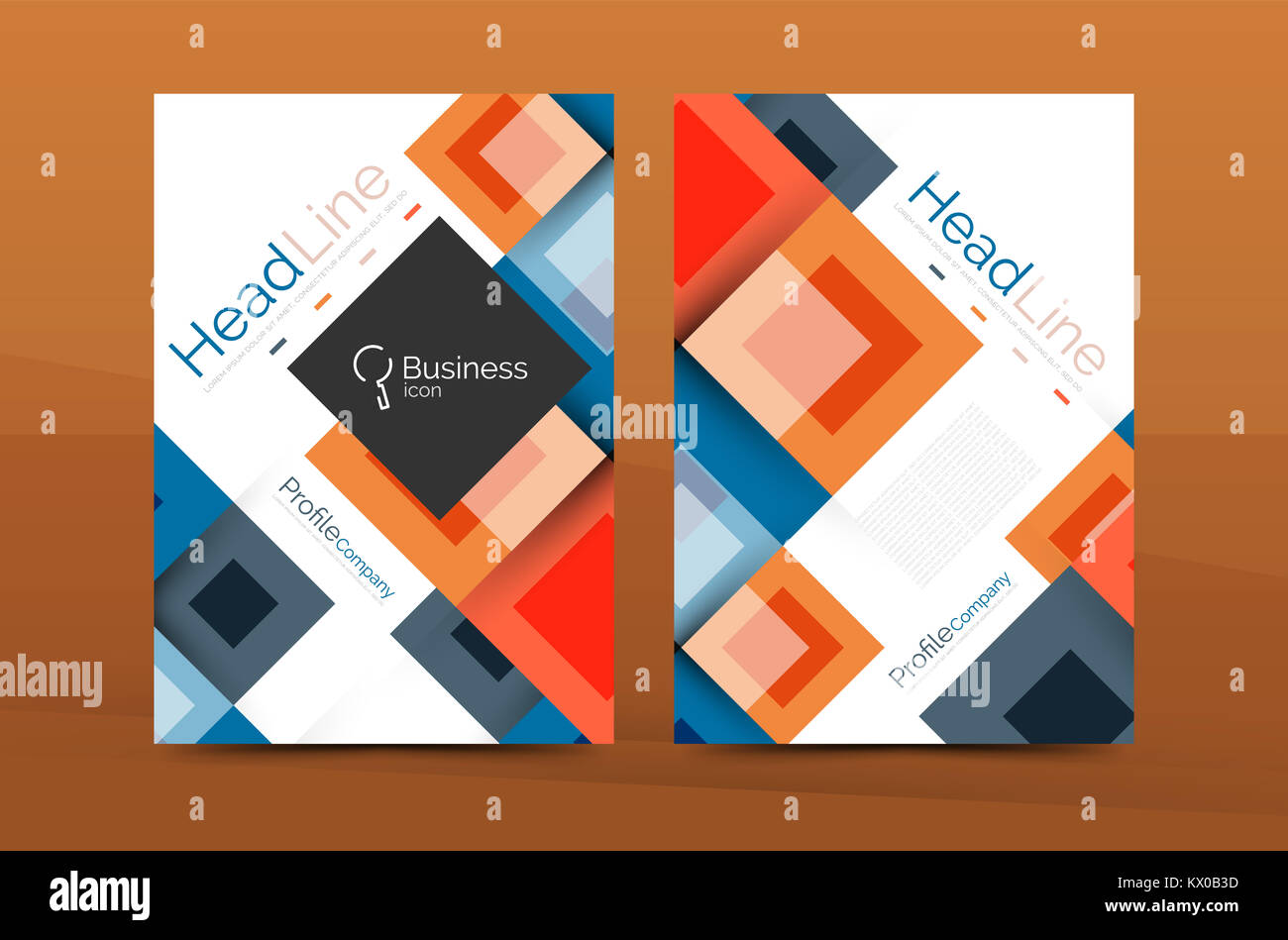 Set of front and back a4 size pages, business annual report design ...
