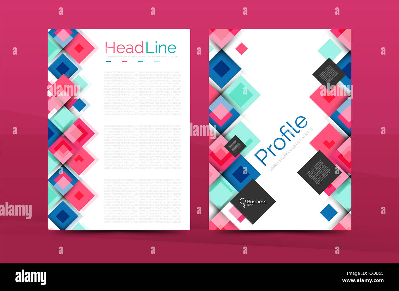 Set of front and back a4 size pages, business annual report design ...